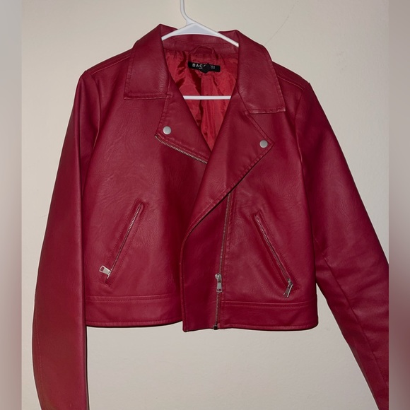 Baccini | Jackets & Coats | Baccini Faux Red Leather Jacket | Poshmark